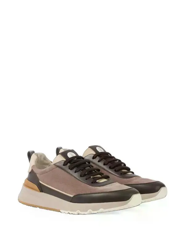 Brunello Cucinelli Leather-trimmed Suede Sneakers - Brown