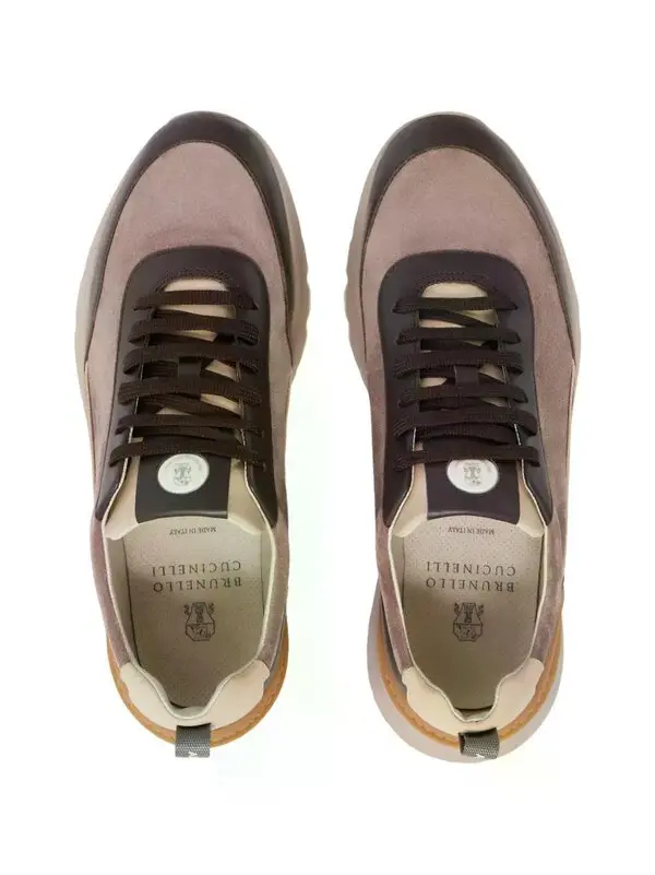 Brunello Cucinelli Leather-trimmed Suede Sneakers