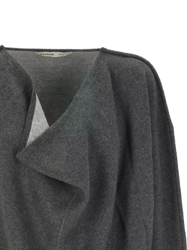 Carven Draped Long-sleeve Sweater