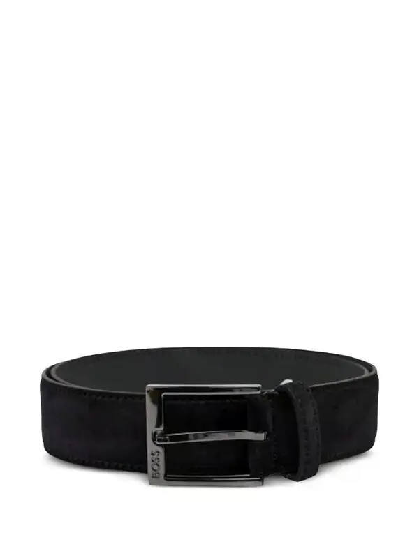 BOSS Suede-finish Buckle Belt - Black
