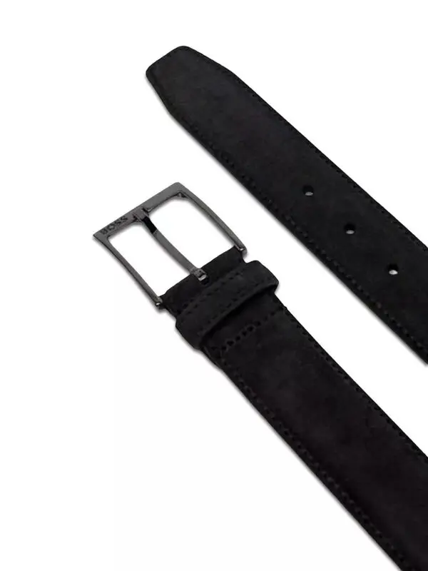 BOSS Suede-finish Buckle Belt - Black