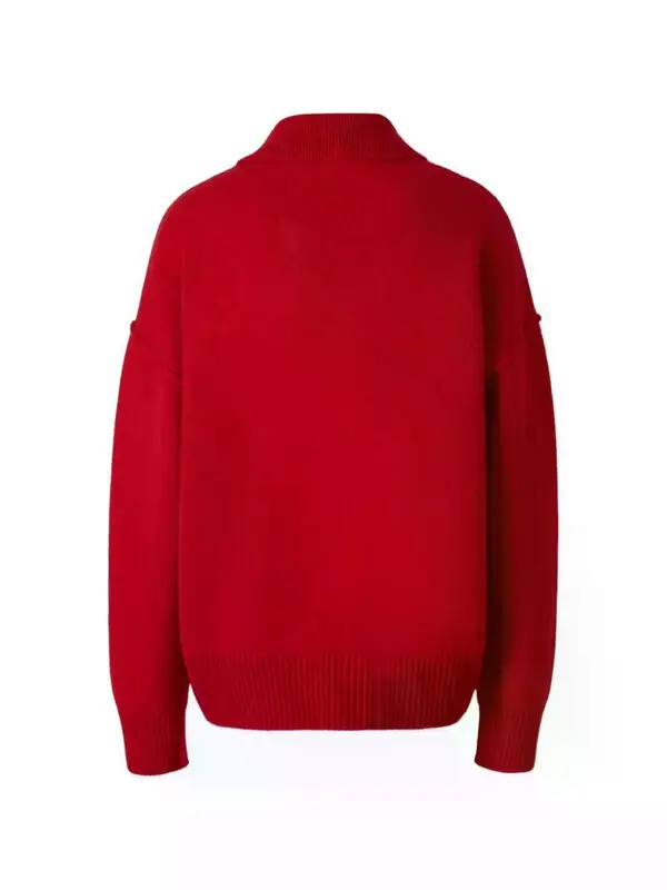 AMI Paris De Coeur Merino Wool Polo Sweater