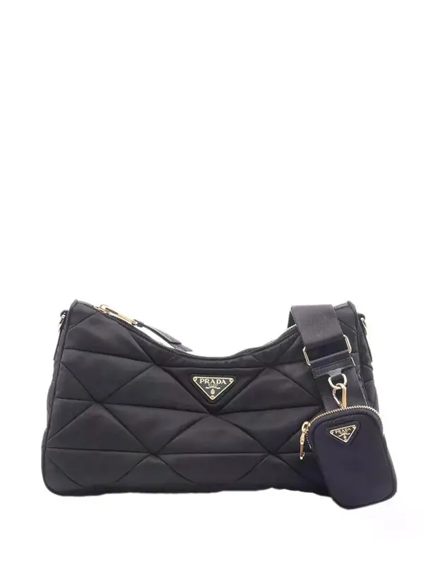 Prada 2013-2026 Large Padded Re Nylon Crossbody Bag - Black