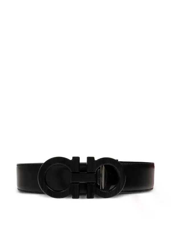 FERRAGAMO Reversible Leather Belt - Black
