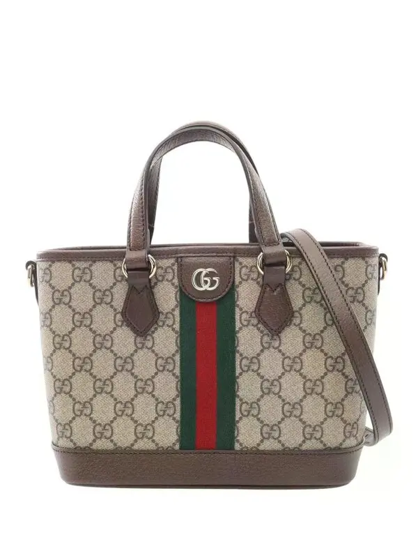 Gucci 2016-2026 Small Gg Supreme Web Ophidia Satchel - Neutrals