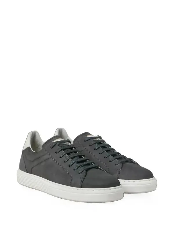 Brunello Cucinelli Dark Leather Lace-up Sneakers