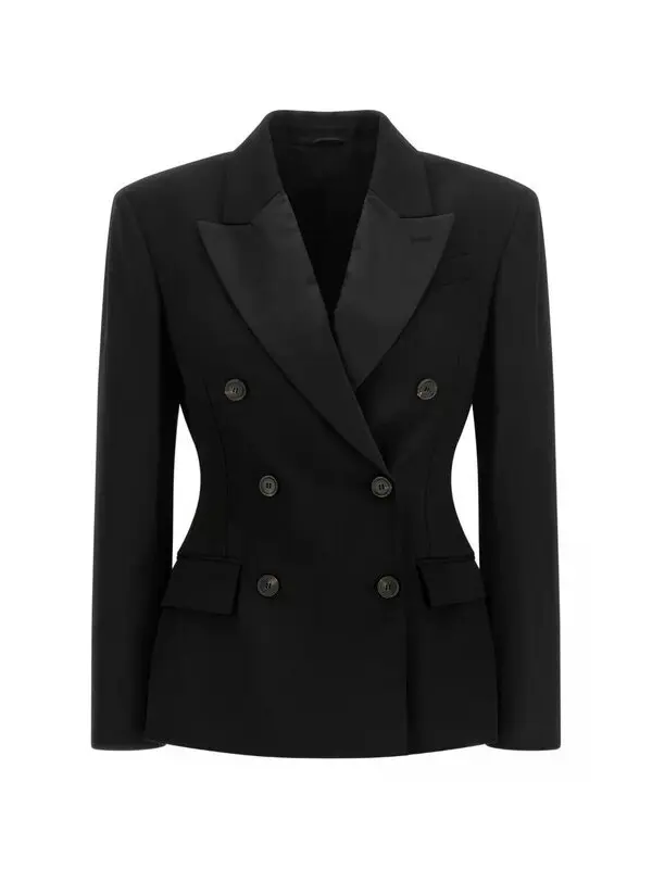 Brunello Cucinelli Double-breasted Wool Blazer - Black