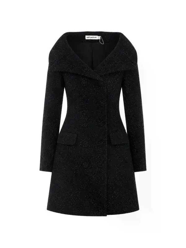 SELF-PORTRAIT Double-breasted Mini Dress - Black