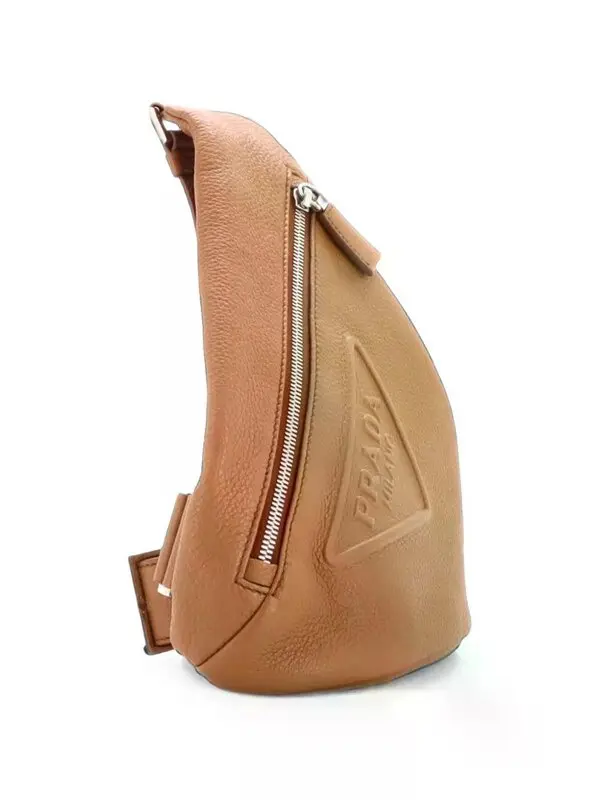 Prada Triangle Logo Sling Bag Leather Backpack