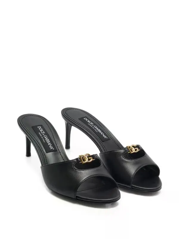 Dolce & Gabbana Dg Logo Cutout Mules - Black