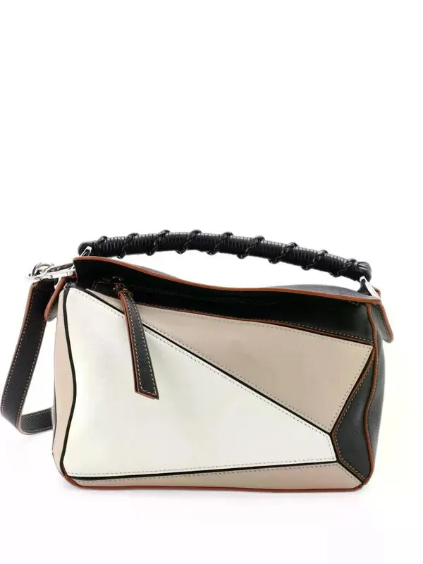 Loewe Puzzle Edge Bag Leather Small Crossbody Bag - Black