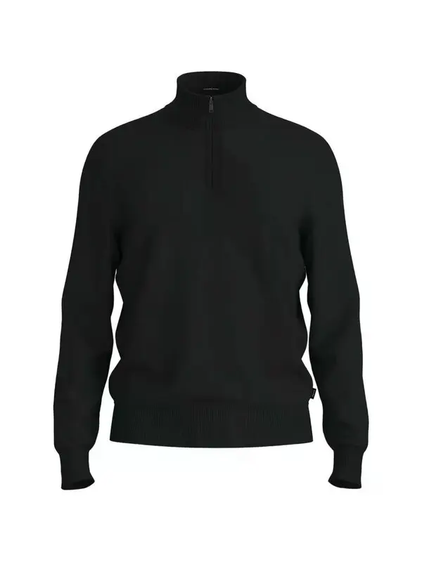 BOSS Zip-neck Virgin Wool Sweater