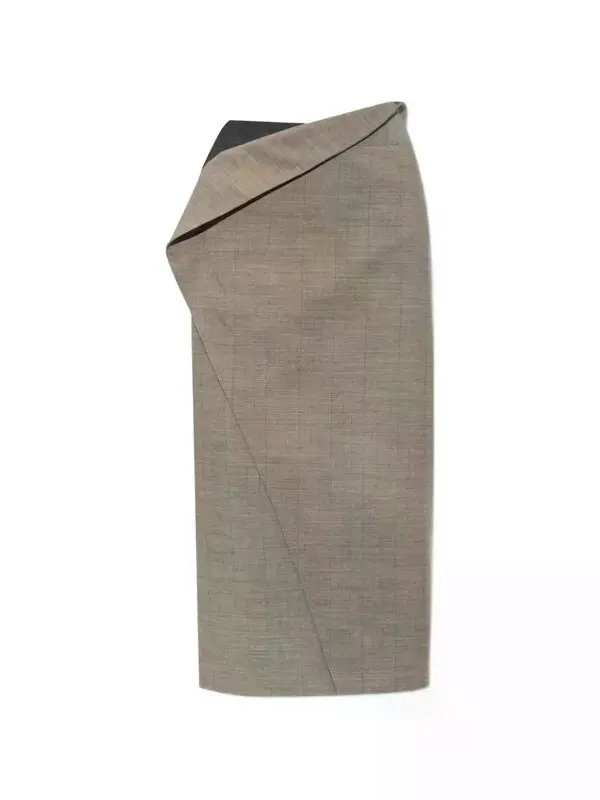 JIL SANDER Check Wrap Skirt - Neutrals