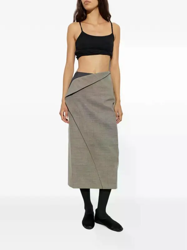 JIL SANDER Check Wrap Skirt