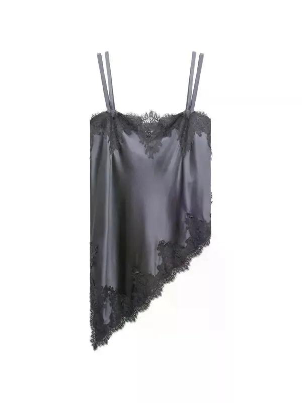 Dorothee Schumacher Asymmetric Lace-trim Blouse - Grey