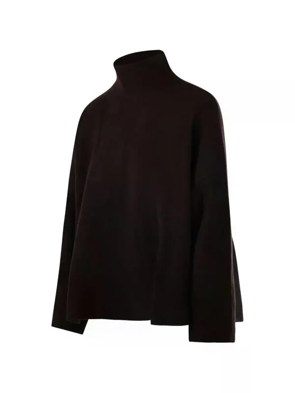 ALLUDE High-neck Dropped-shoulder Sweater