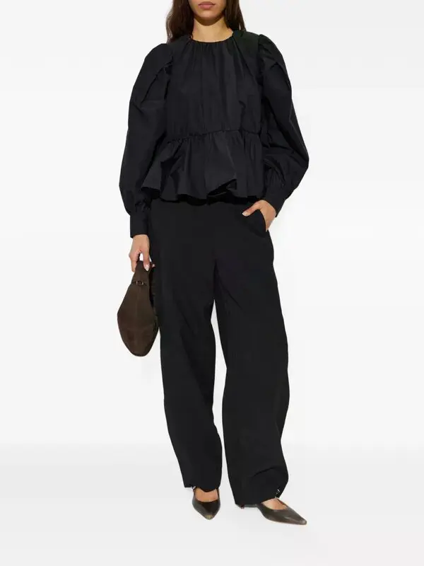 GANNI Puff-sleeves Blouse