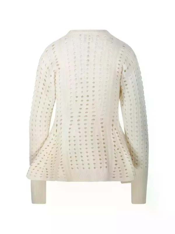 NUDE Open-knit Peplum-hem Sweater