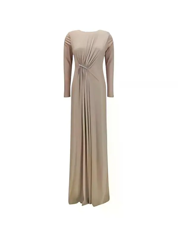 NISSA Ruched Metallic Stretch-jersey Maxi Dress - Neutrals