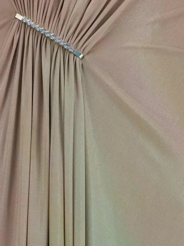 NISSA Ruched Metallic Stretch-jersey Maxi Dress