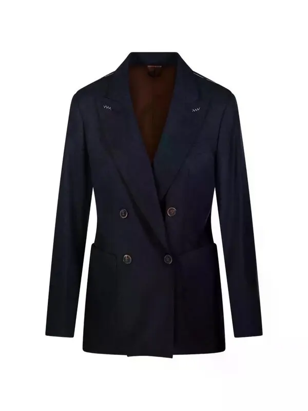 Max Mara Double-breasted Peak-lapel Jacket - Blue