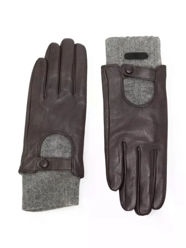 YERSE Layered Panelled Gloves - Brown