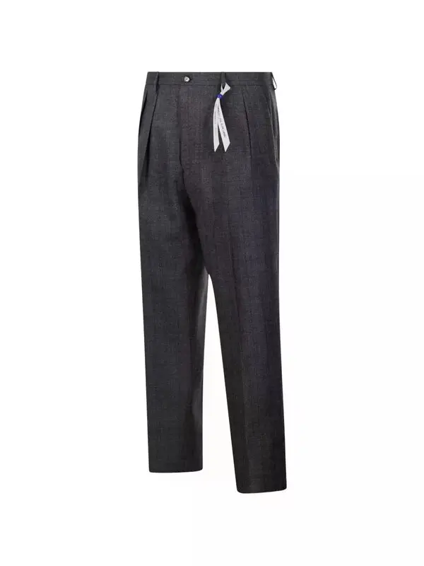 SANTANIELLO Pleated Check Trousers