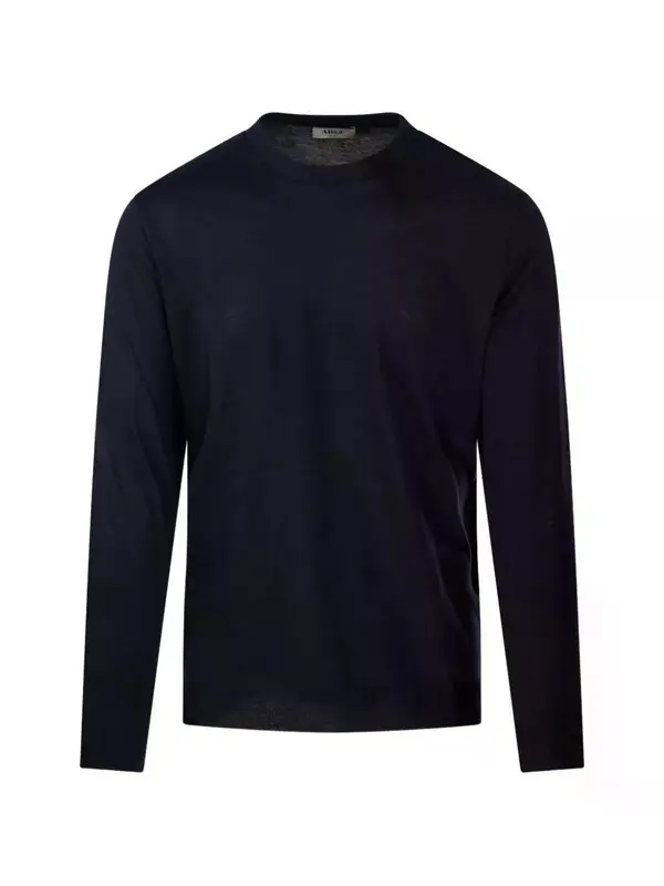 Altea Long-sleeve Crew-neck Fine-knit Top - Blue