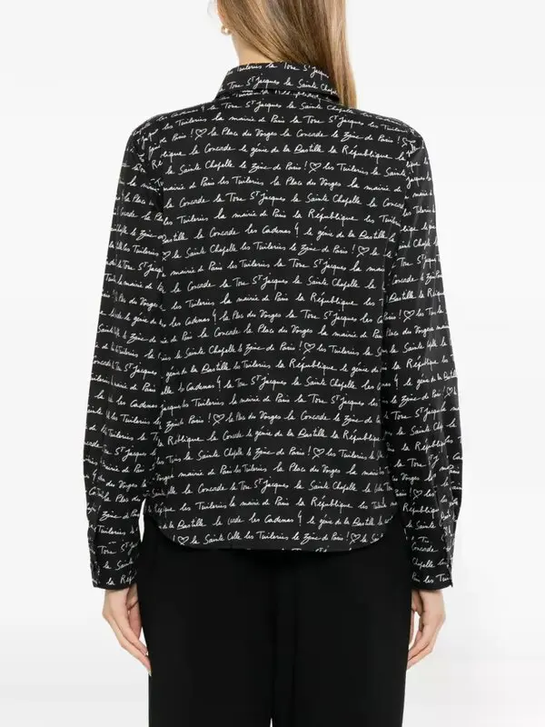 AGNES B. Paris Landmark Handwriting Print Shirt