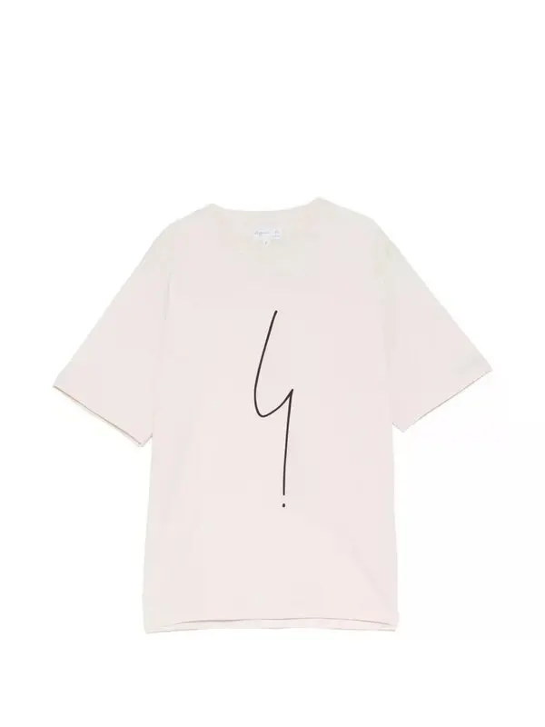 AGNES B. Cotton Graphic T-shirt - Neutrals