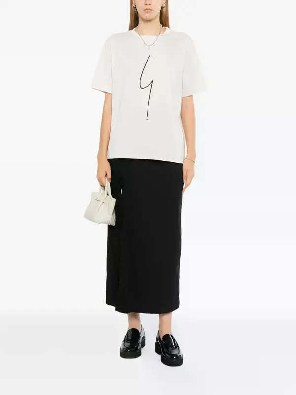 AGNES B. Cotton Graphic T-shirt - Neutrals