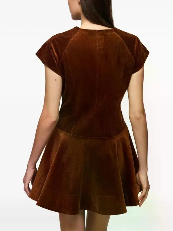 GANNI Dress In Corduroy - Brown