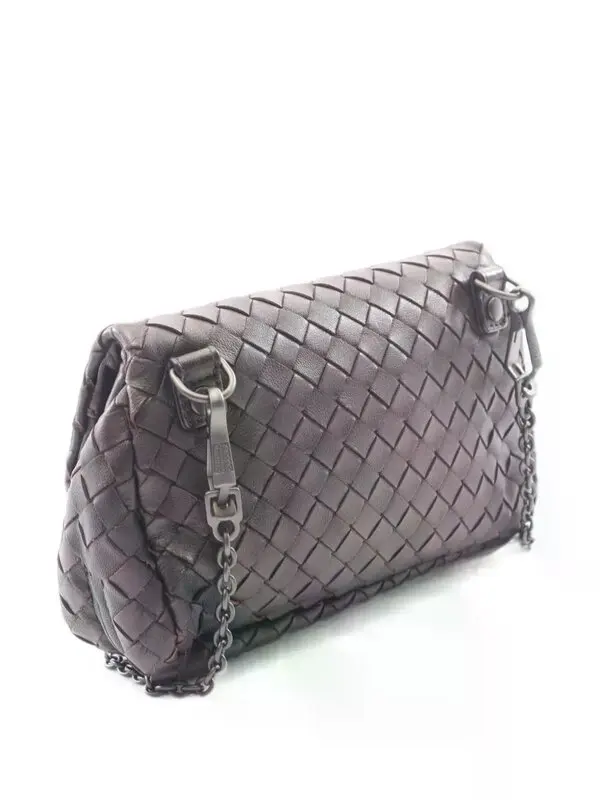 Bottega Veneta 2010s Intrecciato Chain Shoulder Bag - Brown