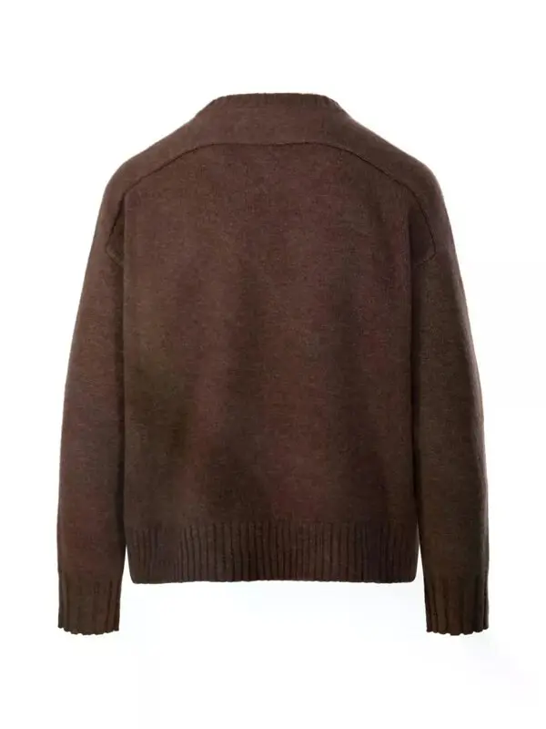 BEYOU Ribbed-trim Crew-neck Sweater