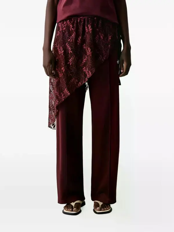 Adidas Lace-overlay Track Pants - Red