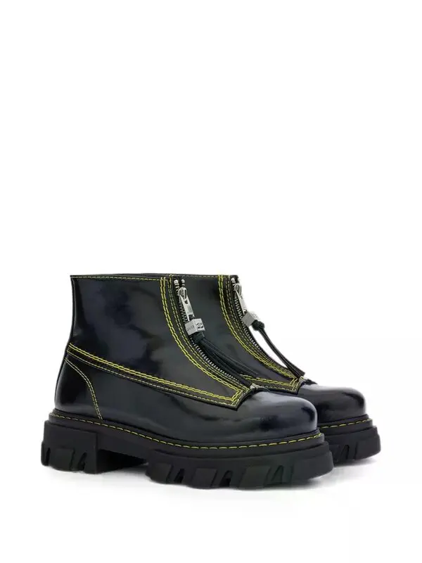 GANNI Contrast Stitching Ankle Boots