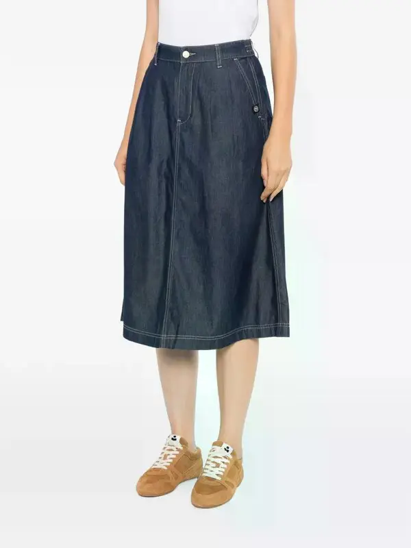 AGNES B. Chambray Midi Skirt