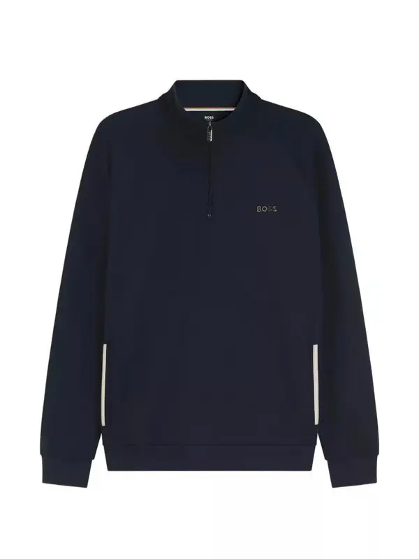 BOSS Cotton-blend Zip-up Jacket With Metallic Logo
