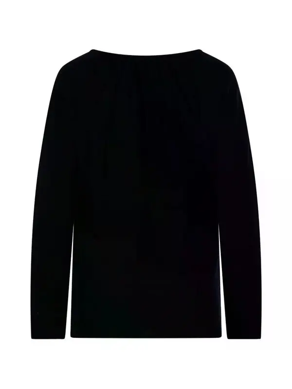 ALLUDE Gathered Long-sleeve Blouse