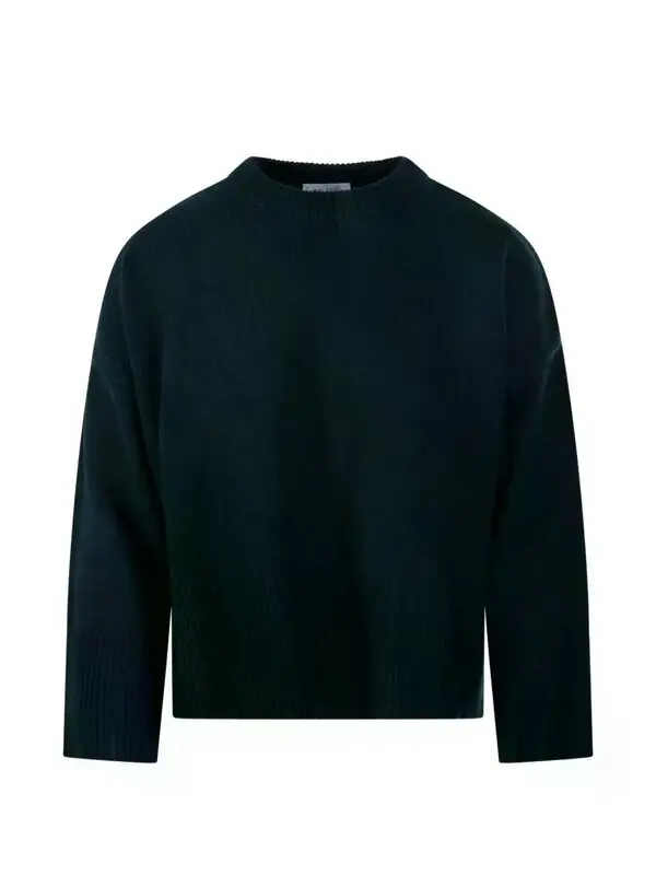 BEYOU Ribbed-trim Crew-neck Sweater - Green