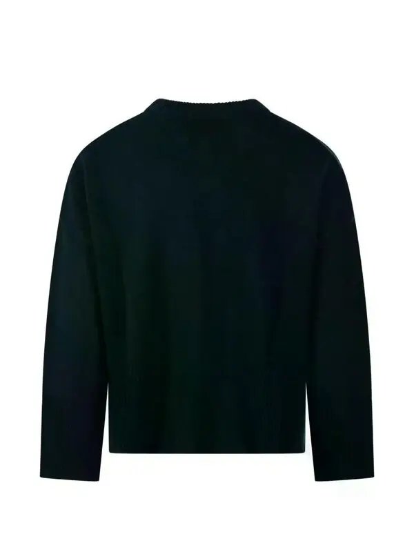 BEYOU Ribbed-trim Crew-neck Sweater