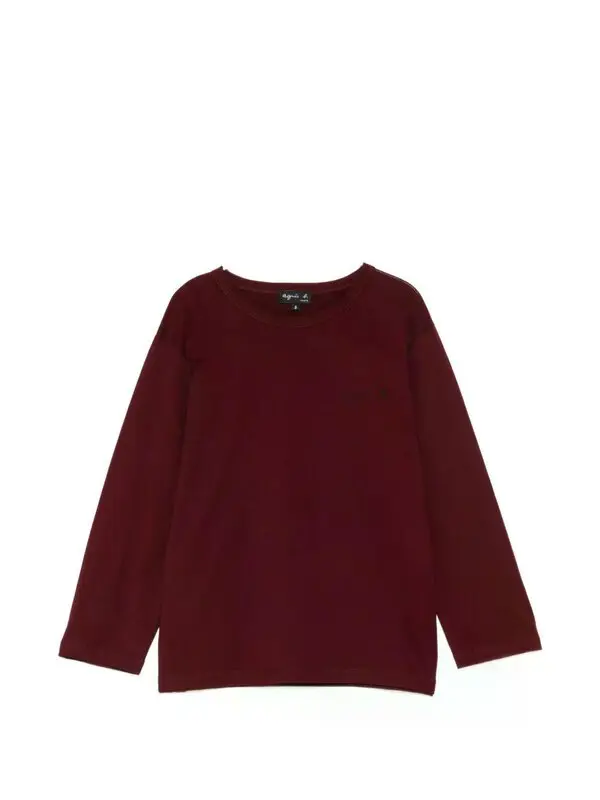 AGNES B. Logo-print Long-sleeve T-shirt - Red