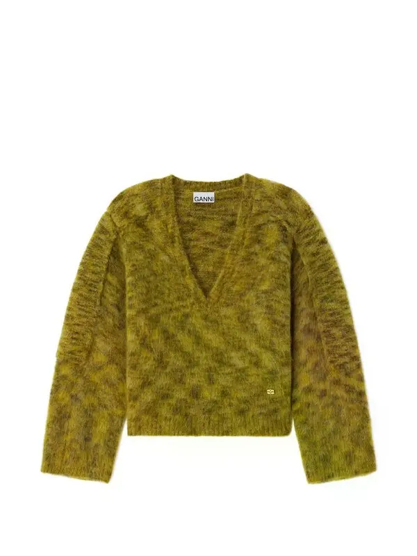 GANNI Jumper In Brushed Mohair - Green