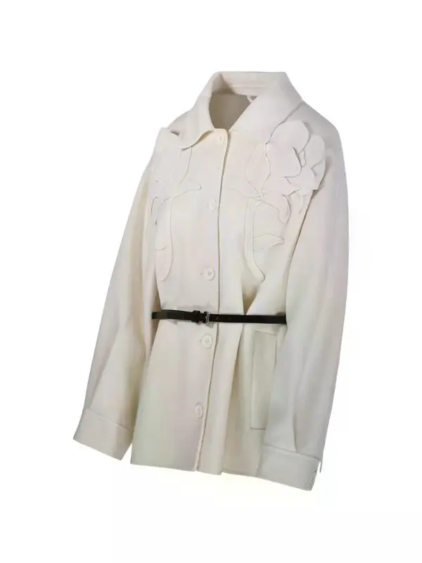 P.a.r.o.s.h Floral-appliqué Belted Jacket
