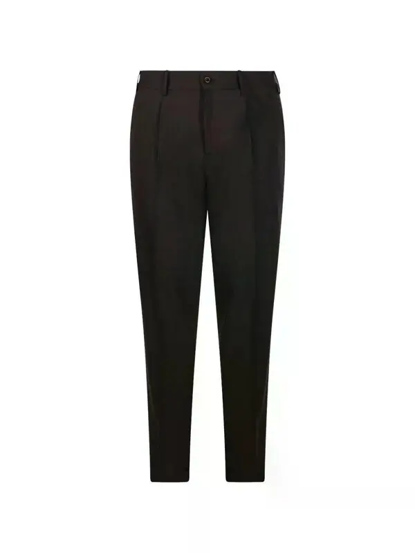SANTANIELLO Pleated Tapered-leg Trousers