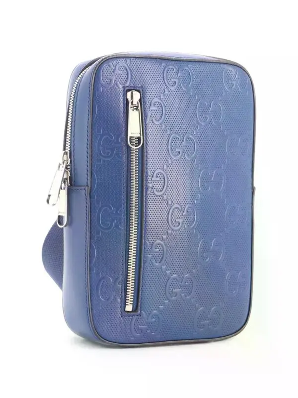 Gucci Gg Embossed Perforated Leather Sling Backpack