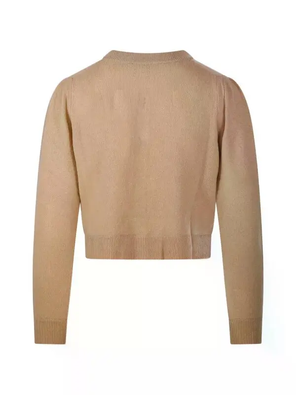 ALLUDE Puff Sleeve Button-up Cardigan