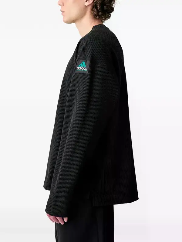 Adidas Waffle-knit Long-sleeve T-shirt - Black