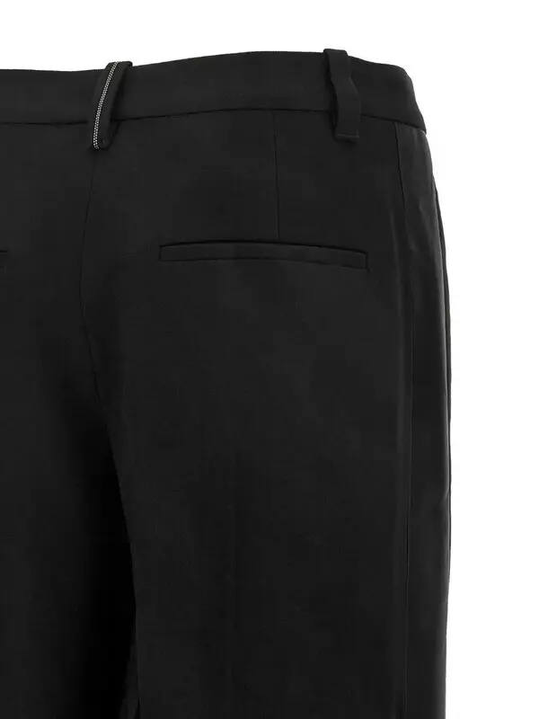Brunello Cucinelli Monile Pleated Wool Trousers