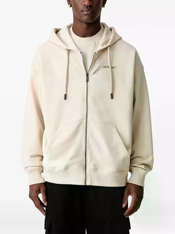 Off-White Arrows Zip-up Hoodie - Neutrals